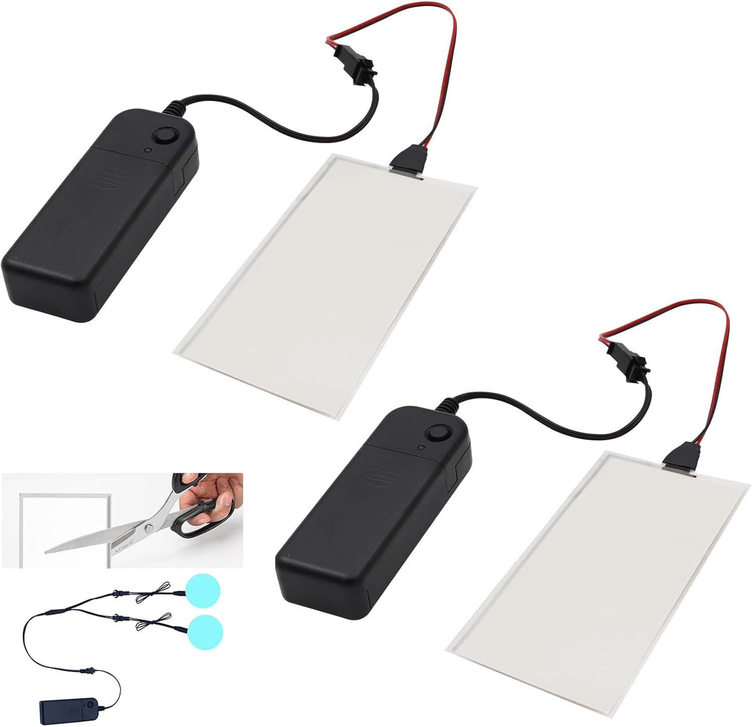 Glowing LED Eyes Cuttable 2PCS 12 * 5cm Cuttable EL Panel ...