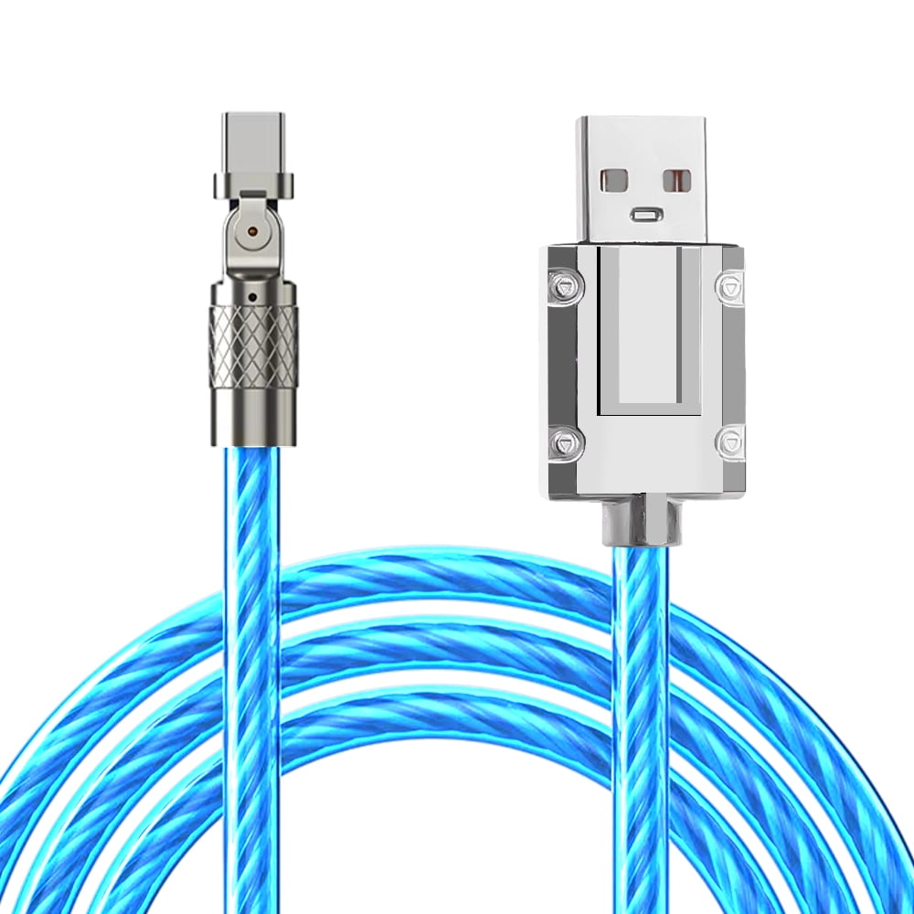 Glowing LED Light Mobile Phone Charger Cables USB To Type C 120W 6A ...