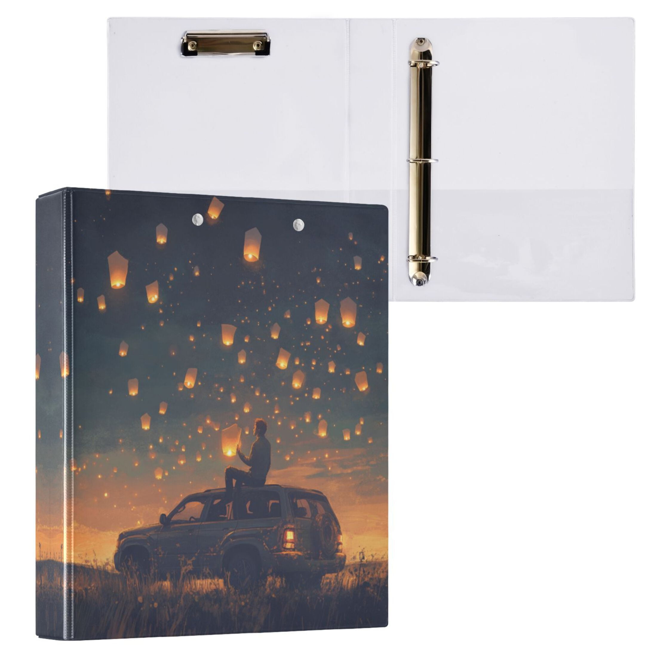 Glowing Lanterns 3 Ring Hardcover Binders 1.5in Round Rings for Letter ...