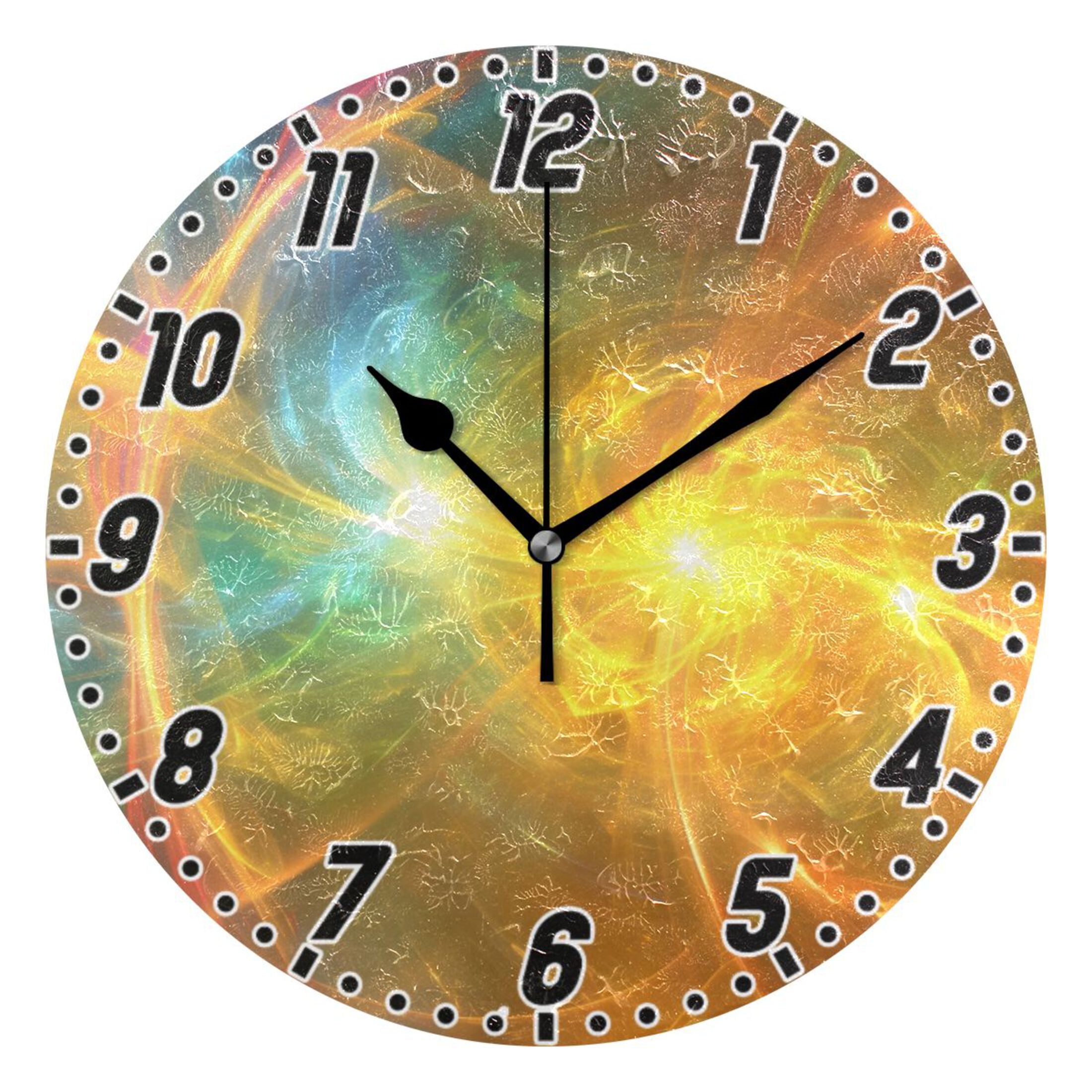 Glowing Lights and Swirls Wall Clock 9.8 inch Battery Operated Non ...