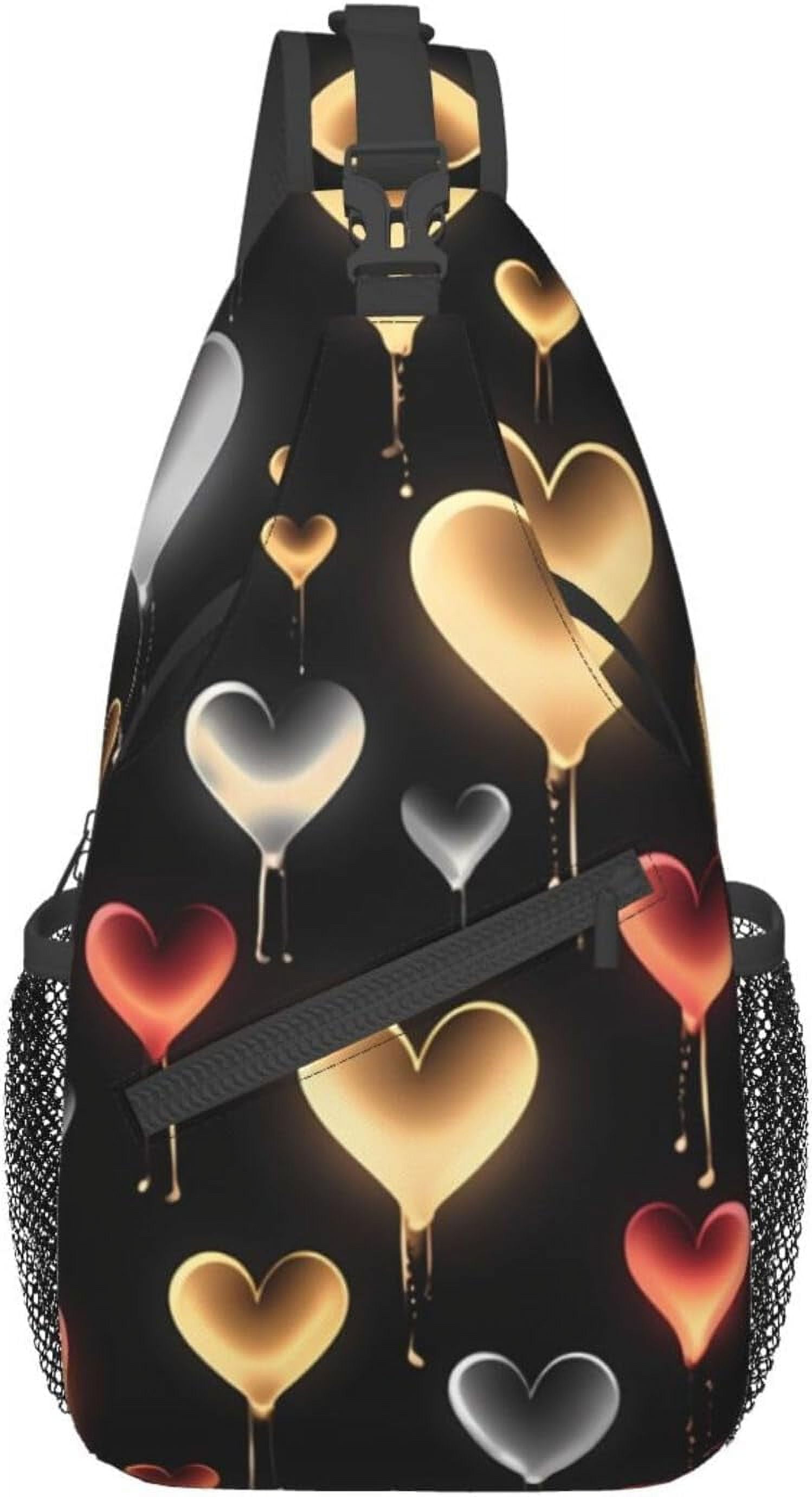 Glowing Love Print Cross Chest Bag Crossbody Backpack Sling Shoulder ...