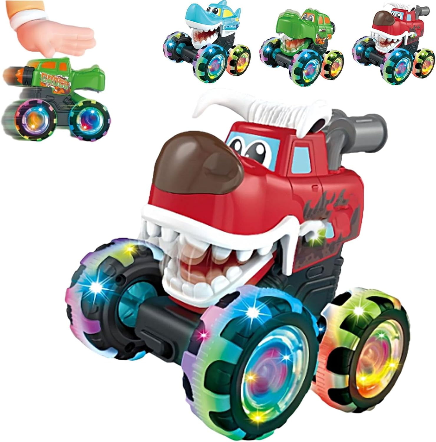 Glowing Monster Toy Car，2026 new animal dinosaur car with LED wheels ...