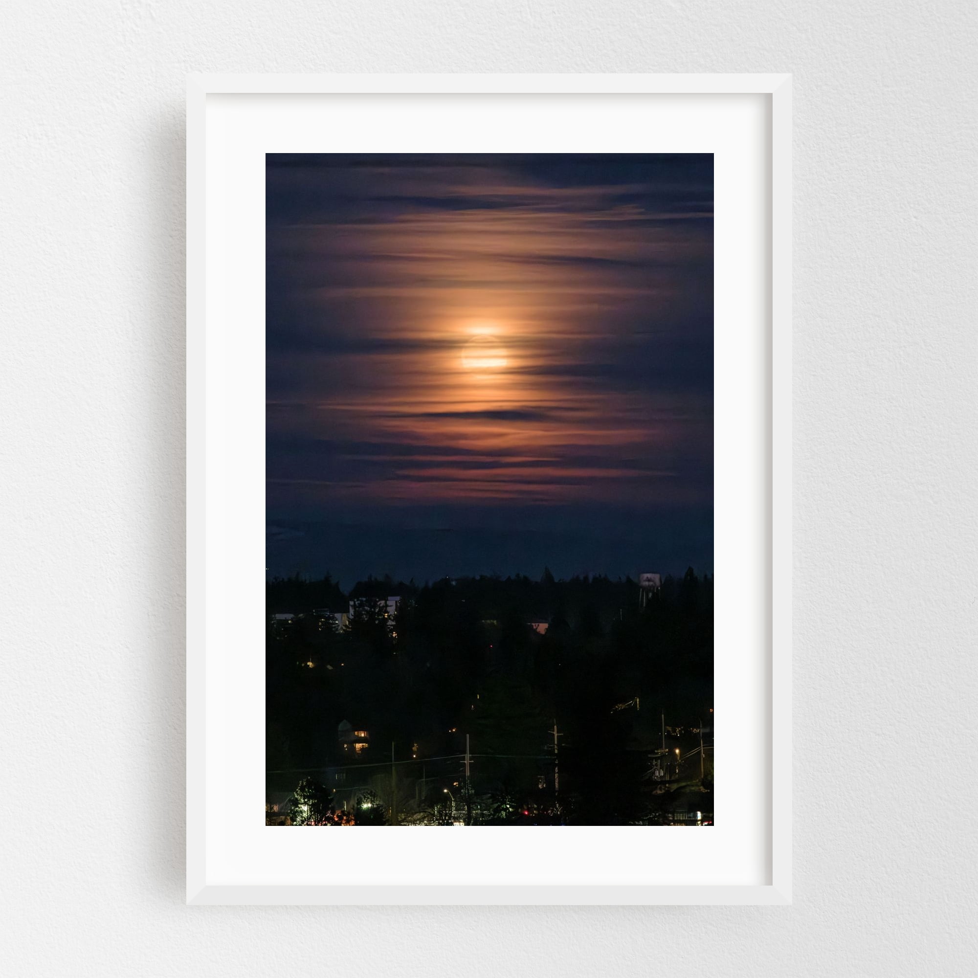 Glowing Moonrise Over Portland - Portland Oregon Photography Moon Night ...