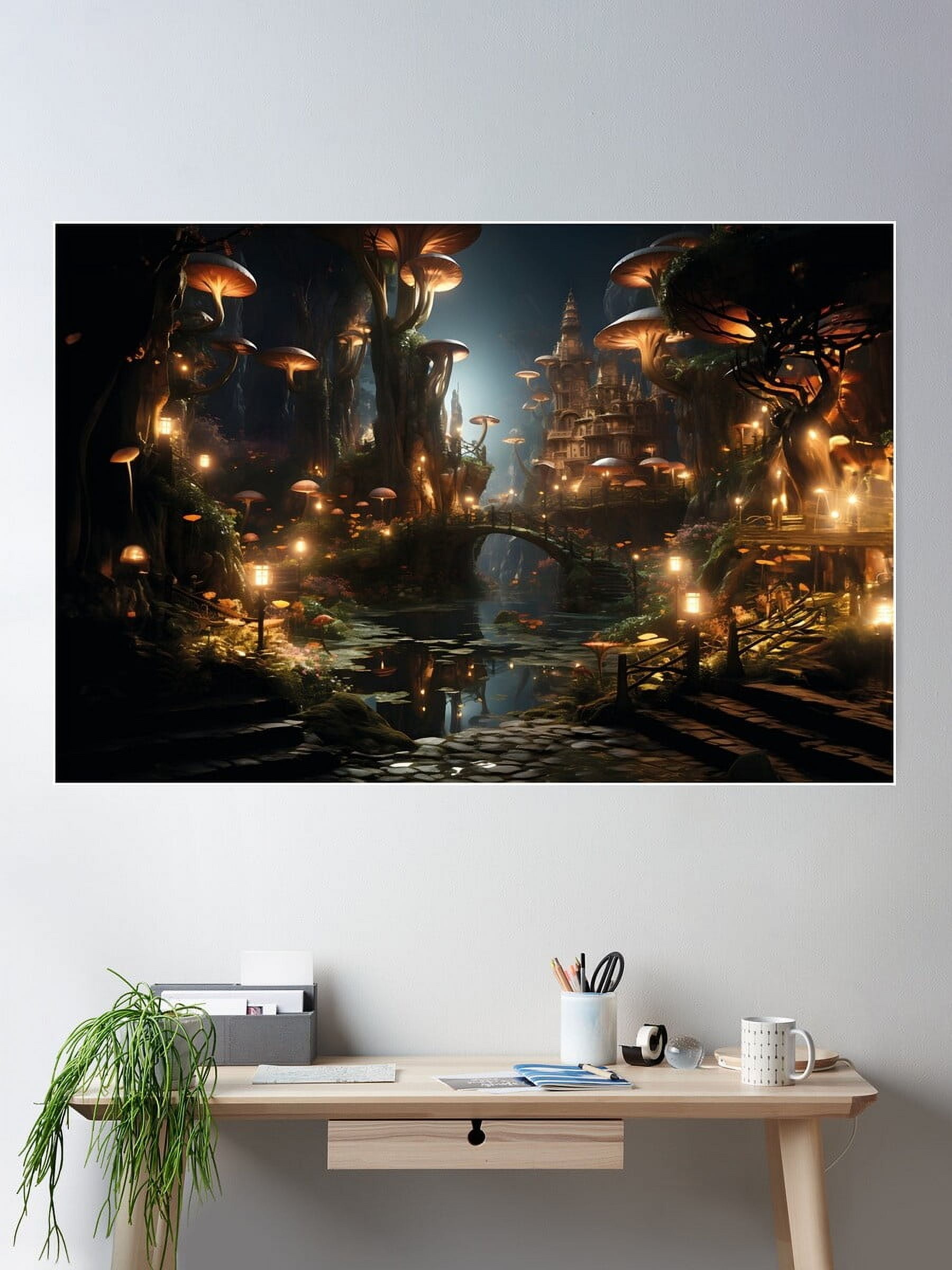 Glowing Mushrooms Portrait Format 2 Poster Or Wall Art Poster Wall Art ...