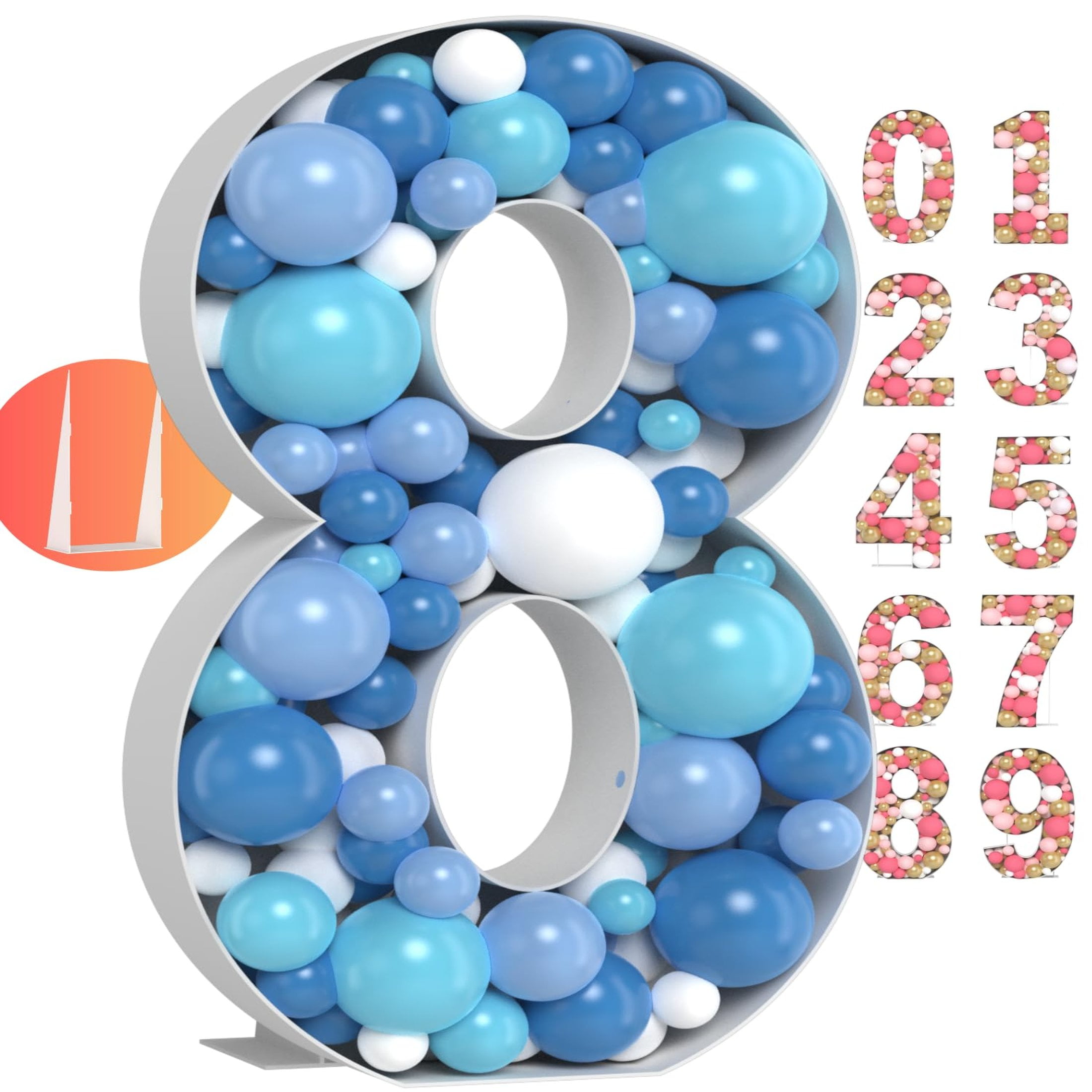 Glowing Number Frame Kit - Easy Assembly Marquee Balloon Numbers ...
