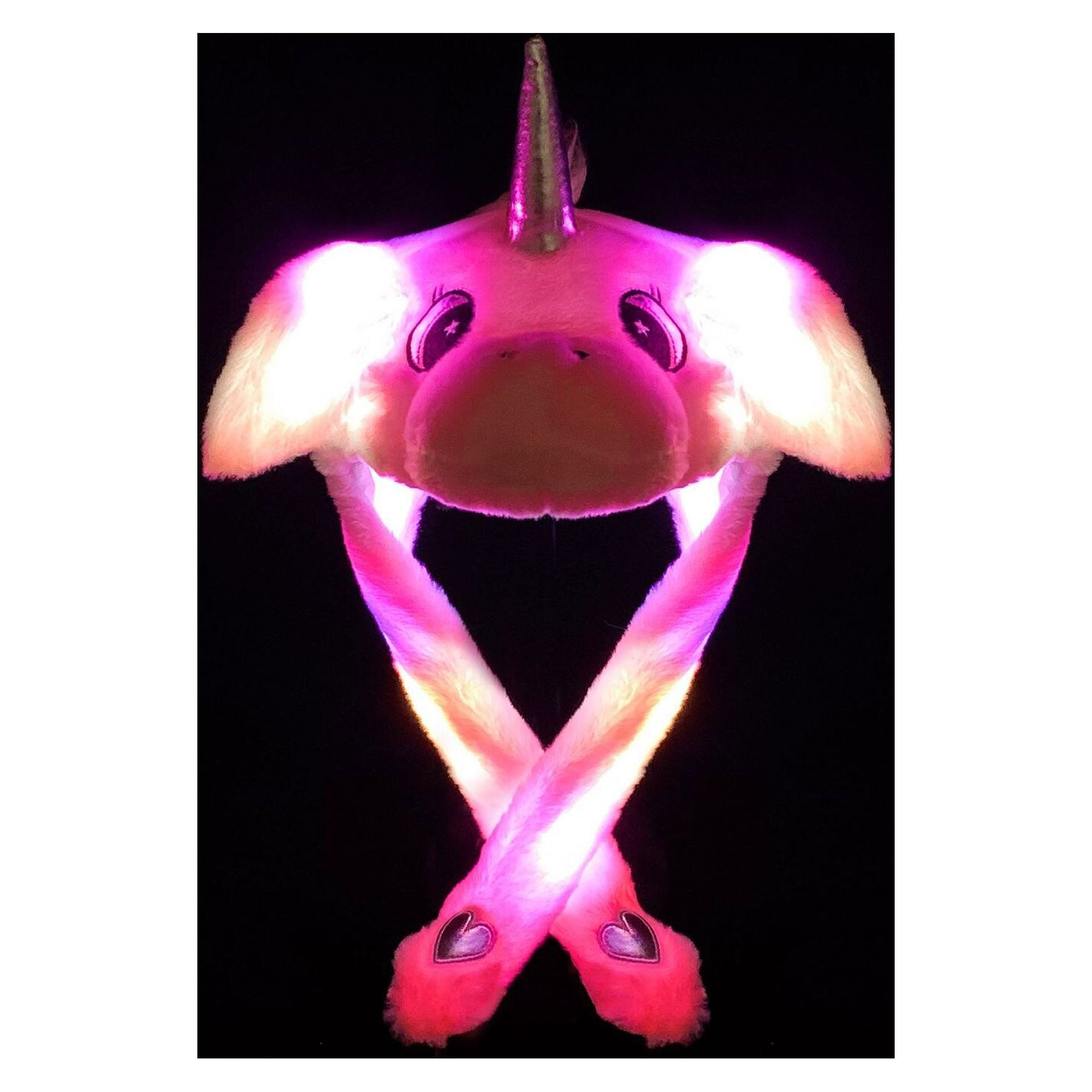 Glowing Plush Ear Moving Jumping Rabbit Hat Funny Glowing Ear Moving ...