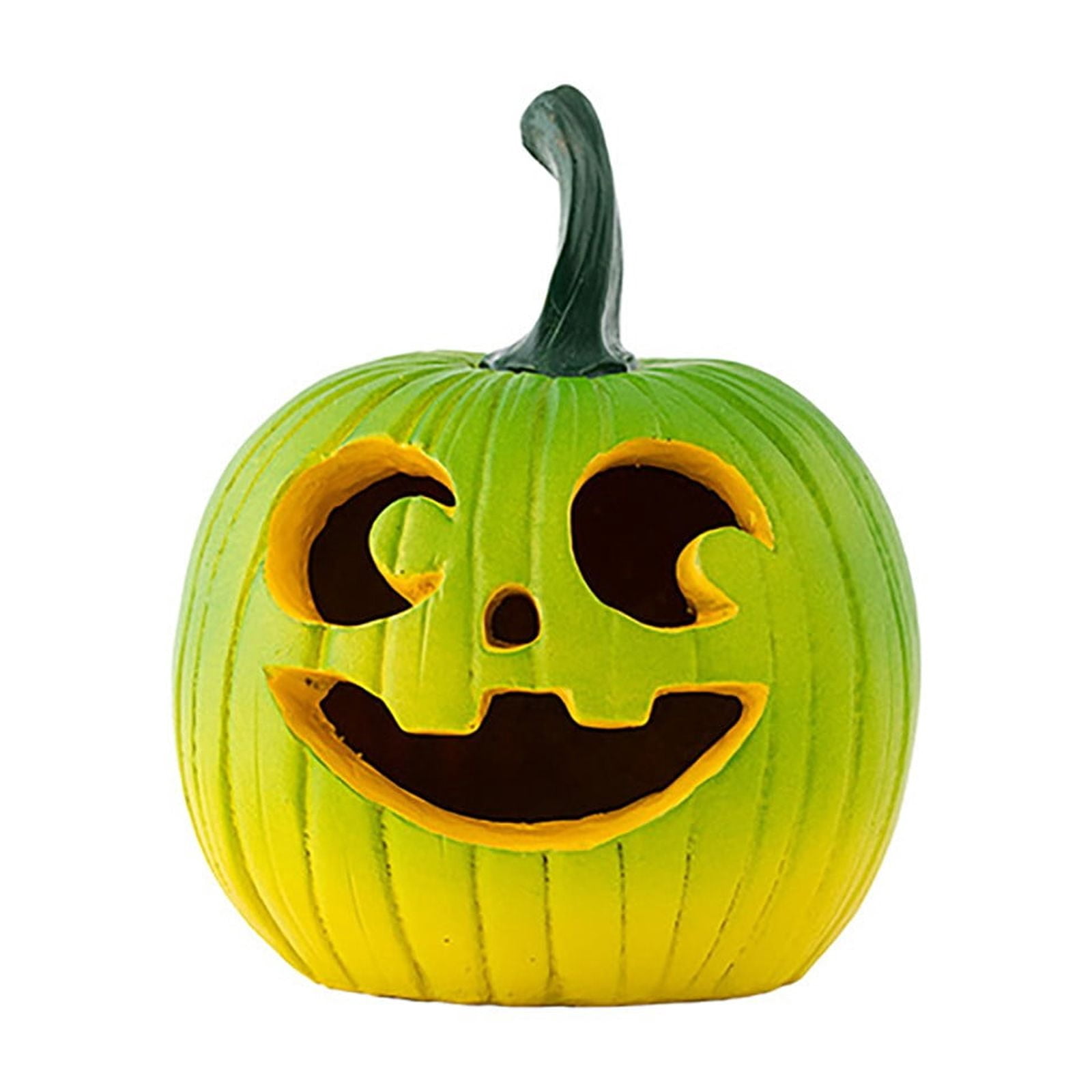 Glowing Pumpkin Resin Decoration, Spooky Smiling Face Tabletop Prop for ...