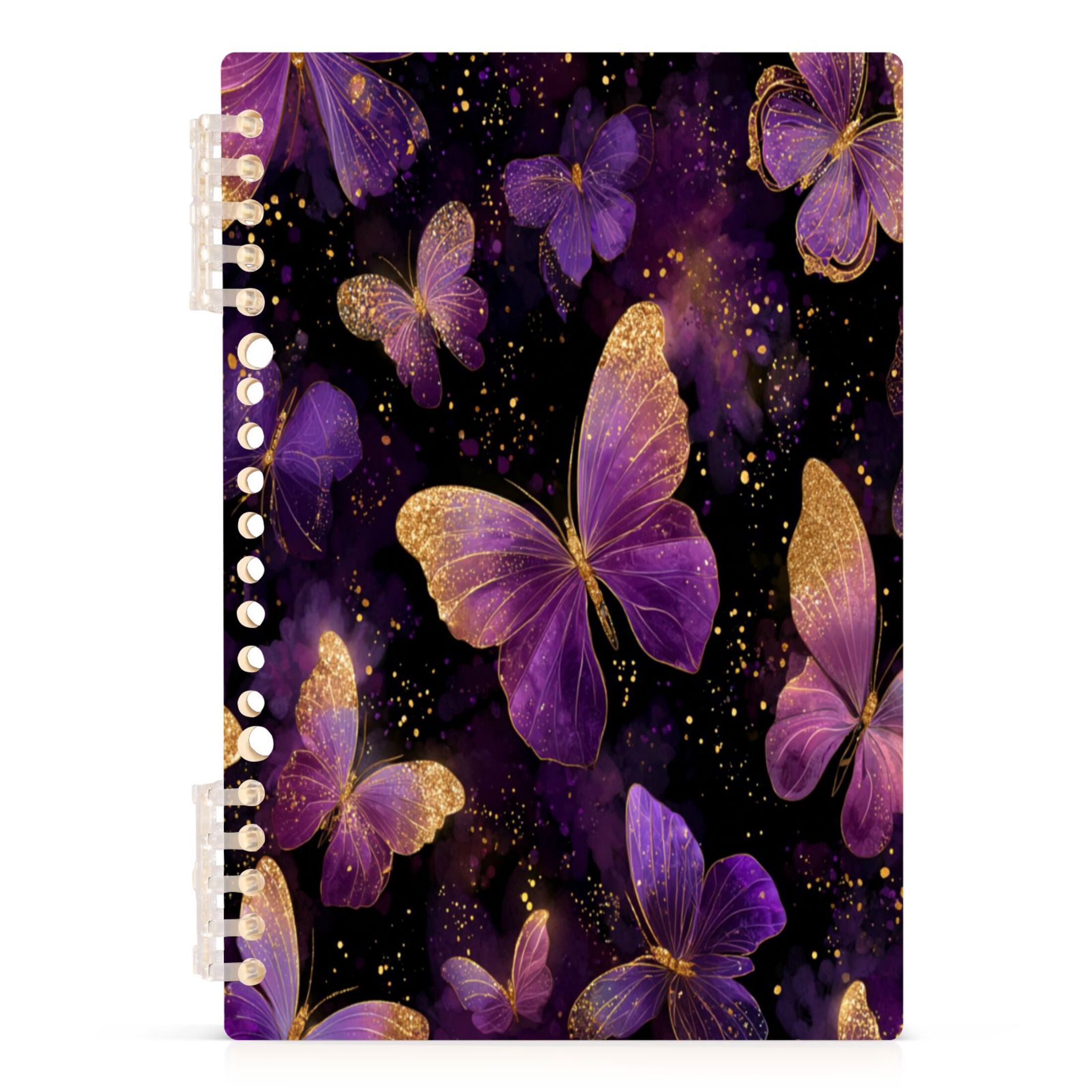Glowing Purple Butterfly Notebook College Horizontal Grid Paper Ink ...