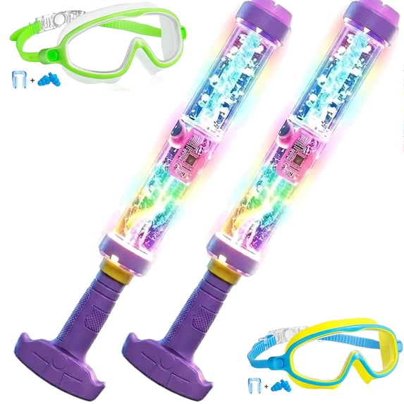 Glowing Rainbow LED Water Blaster with Goggles Swimming Adult, Durable ...