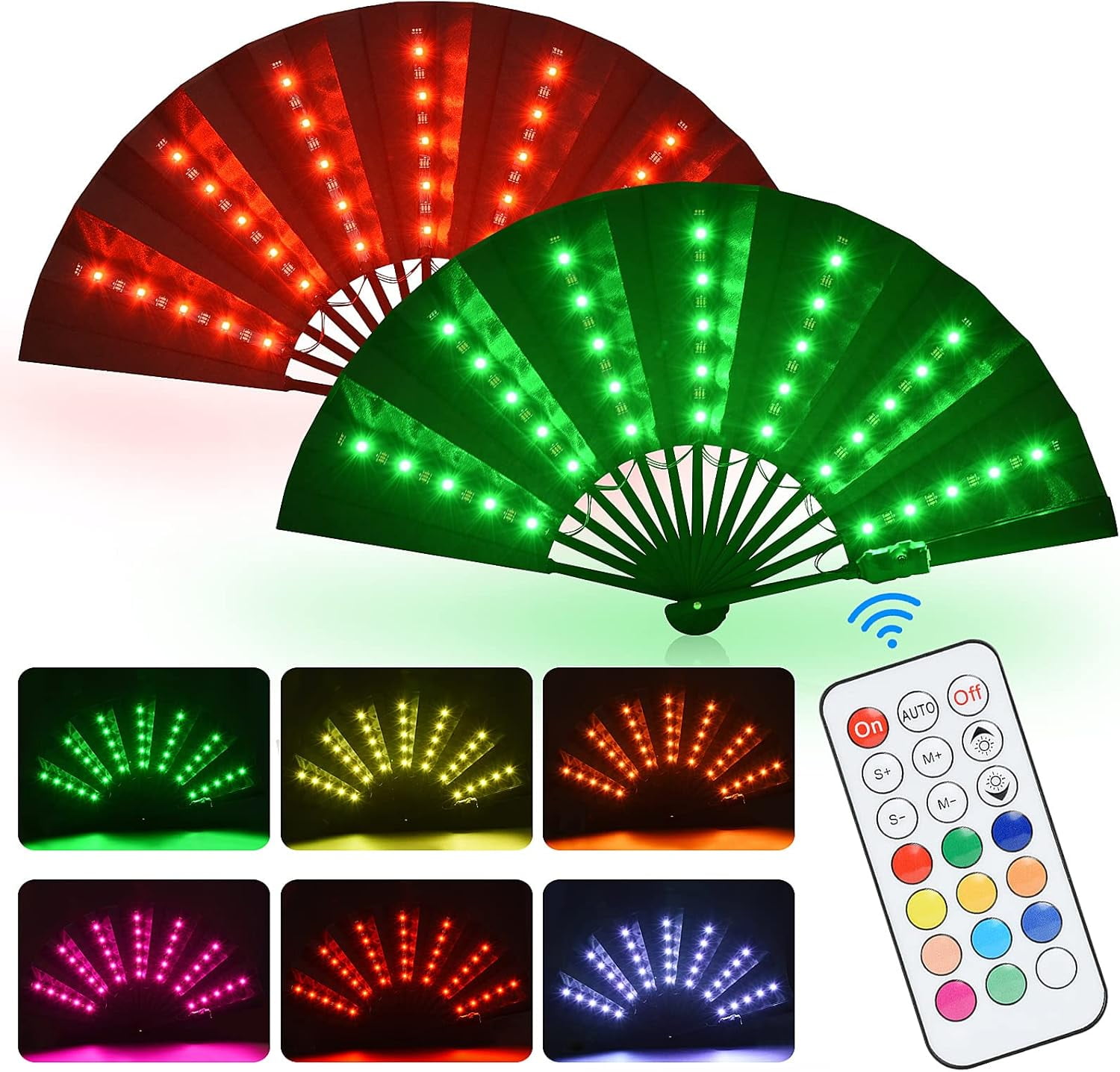 Glowing Rave Party Props LED Fan Light Up Hand Fan Stage Performance ...
