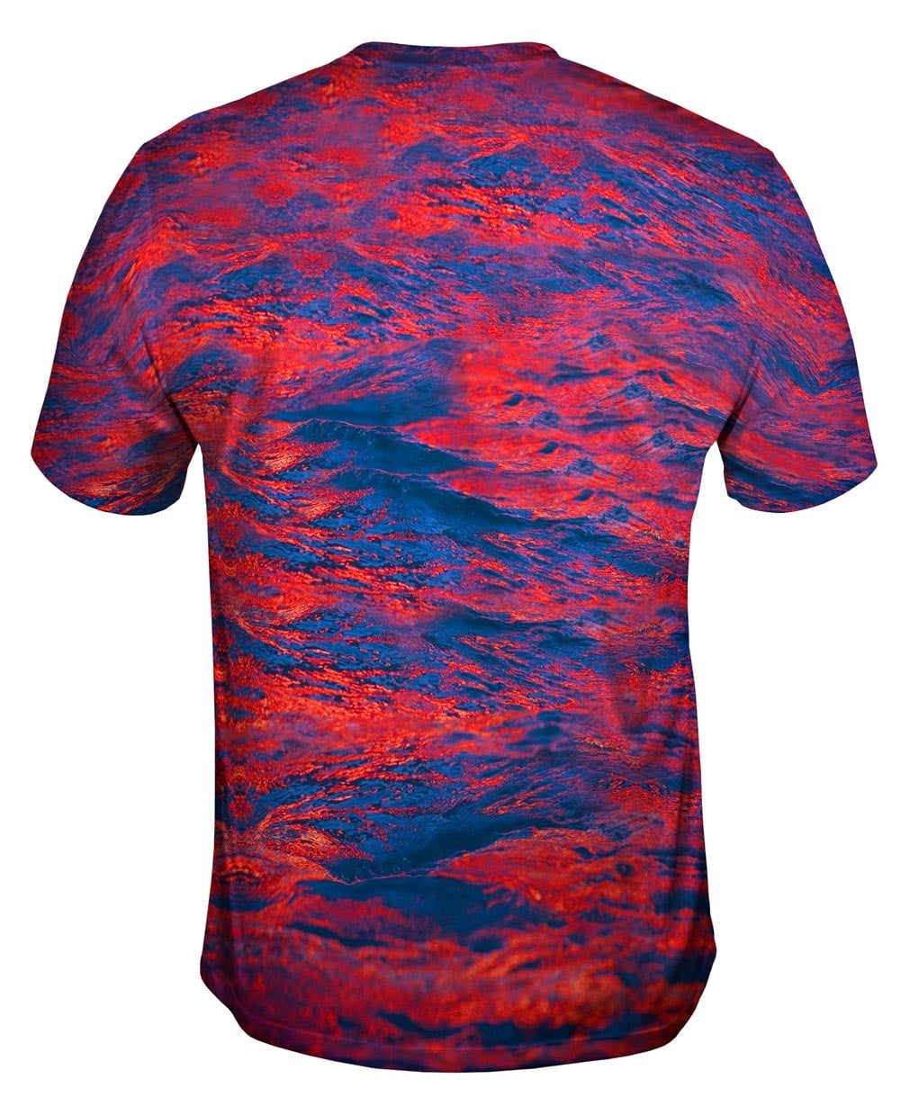 Glowing Red Waves Mens T-Shirt All Over Print - Walmart.com