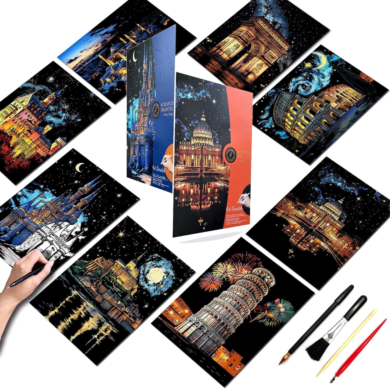 Scratch Painting Paper Art Paint by Adult, Scratch Art for Adults&Teens ...