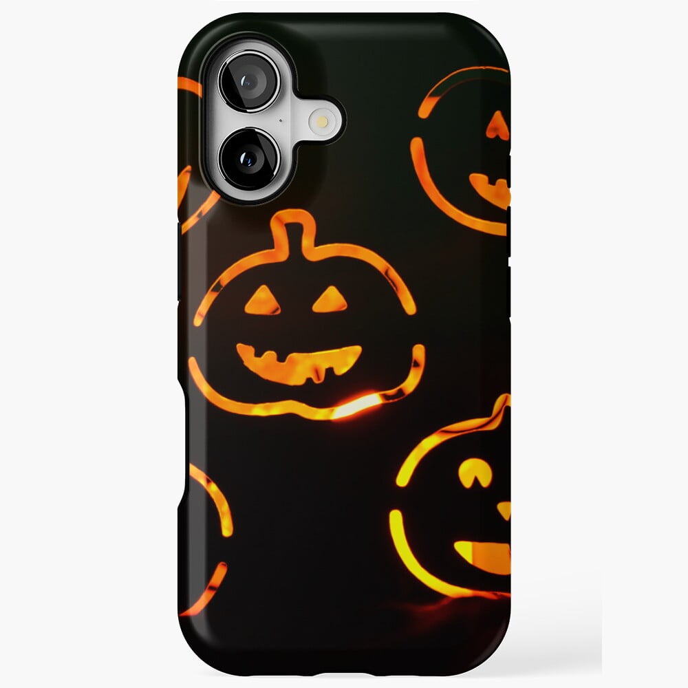 Glowing Smiley Pumpkins Halloween Cartoon Illustration iPhone Case 11 ...