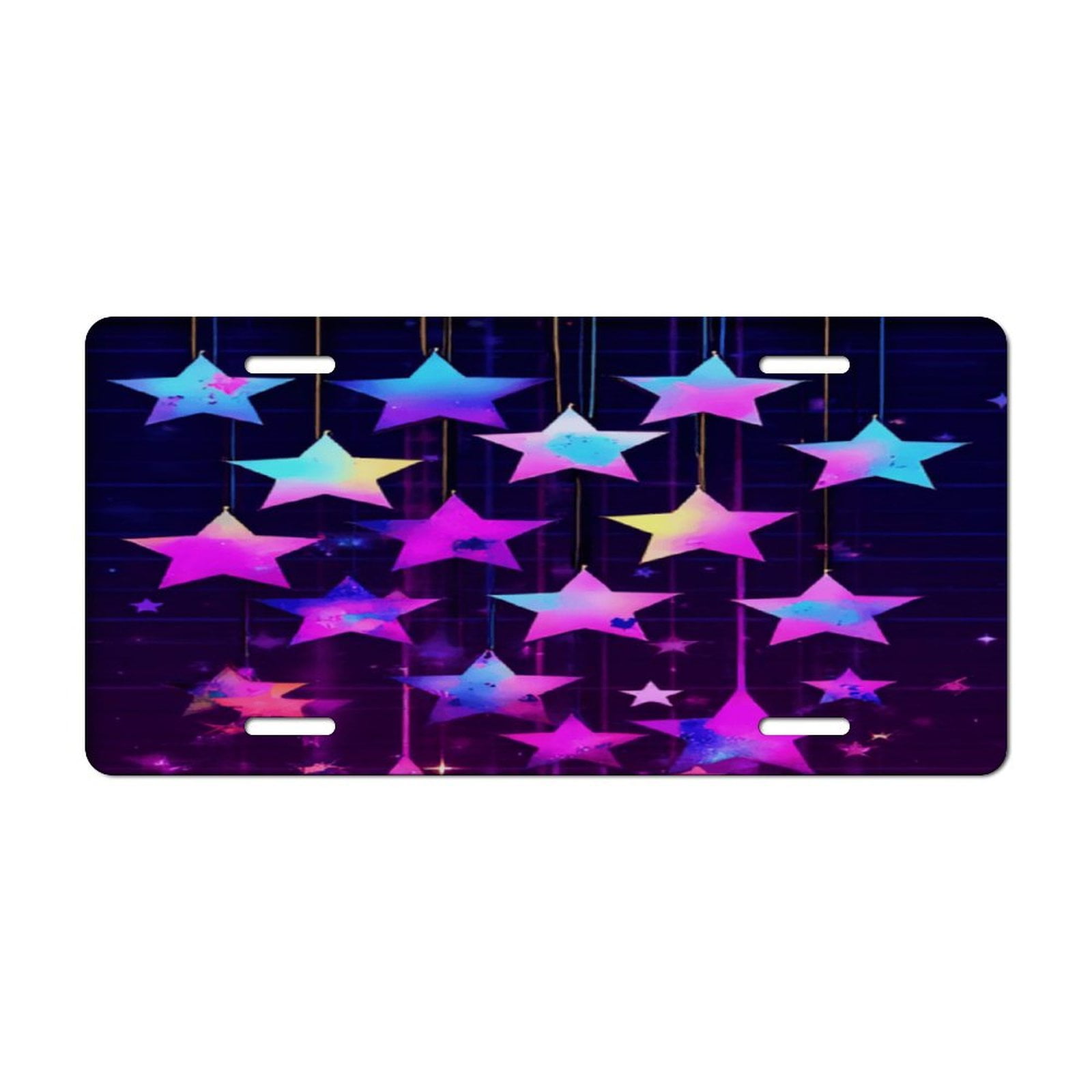 Glowing Star Pattern Background License Plate Lightweight Aluminum ...