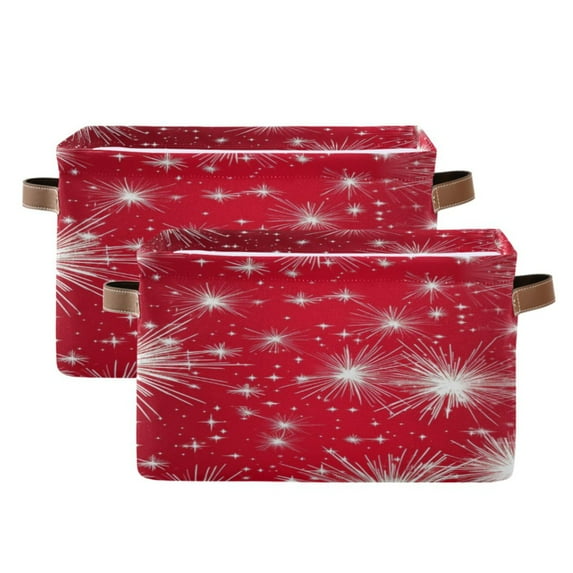 Glowing Stars and Fireworks Foldable Storage Basket,Canvas Fabric ...