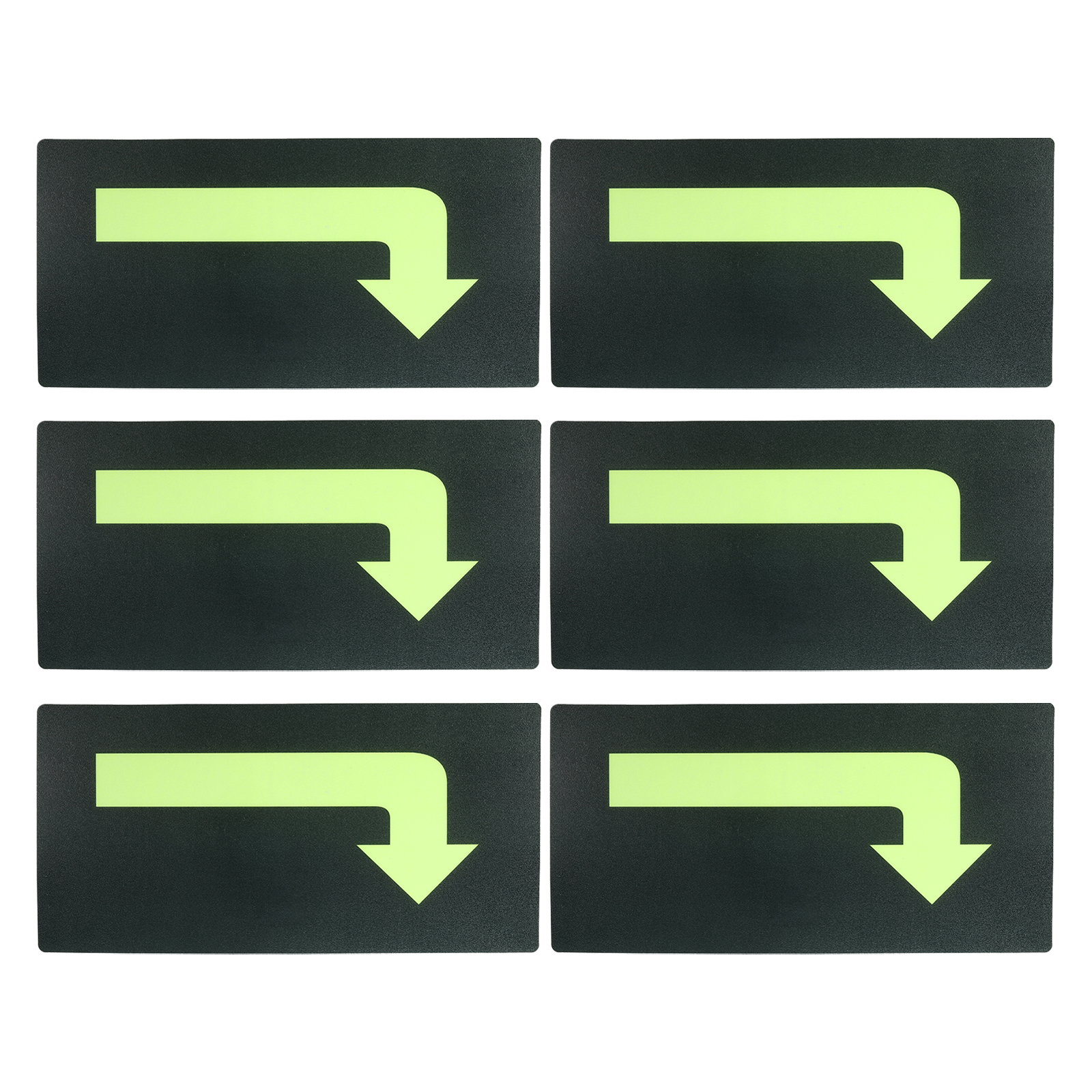 Glowing Turn Right Sign Sticker, 12 Pack Directional Adhesive Removable ...