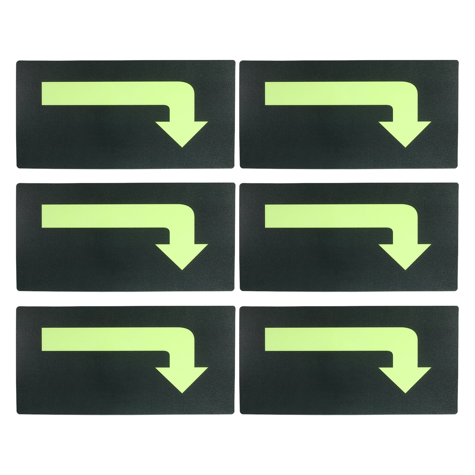Glowing Turn Right Sign Sticker, 6 Pack Directional Adhesive Removable ...