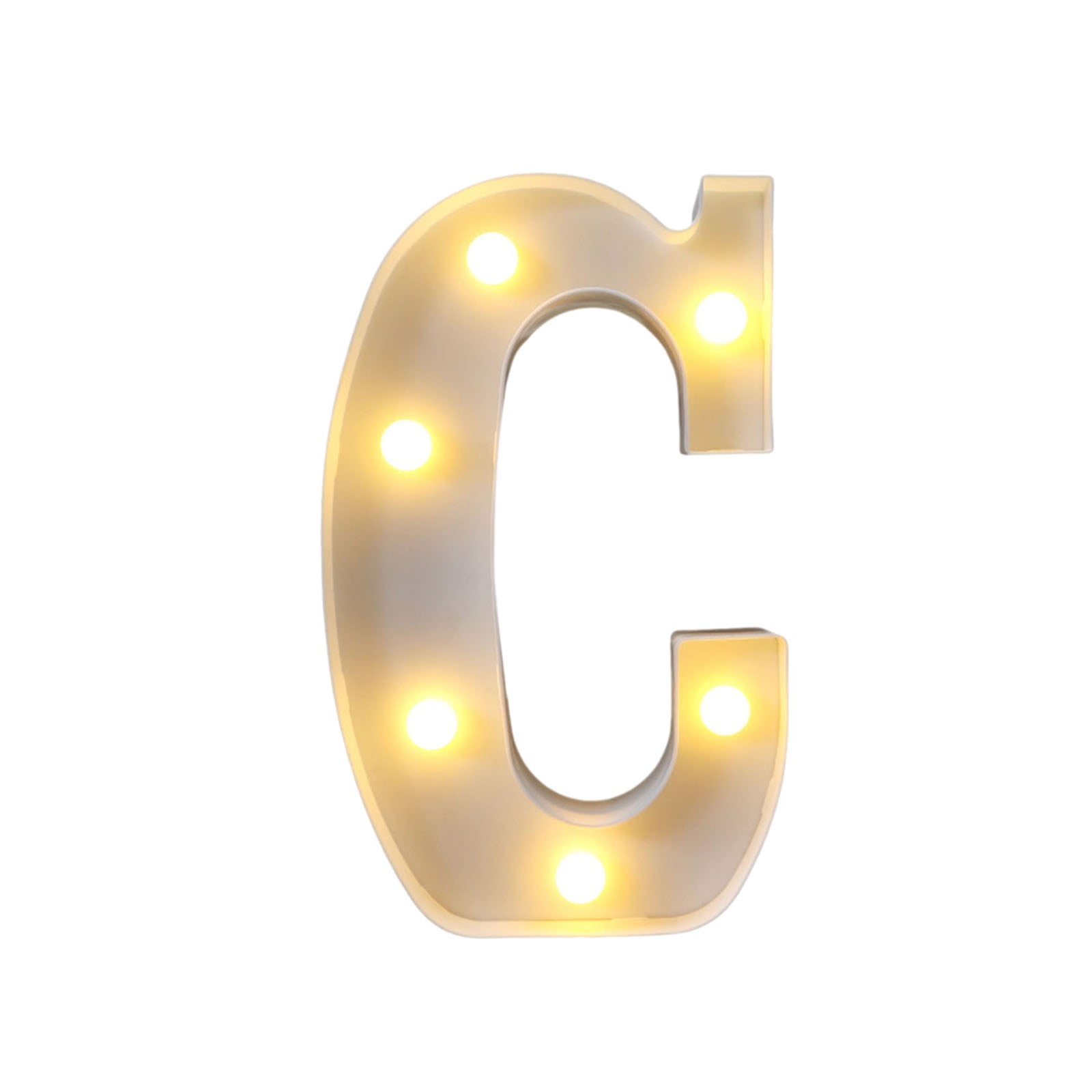 Glowing White Letter Light-C, Room Decoration, LED Wall Mount, Plastic ...