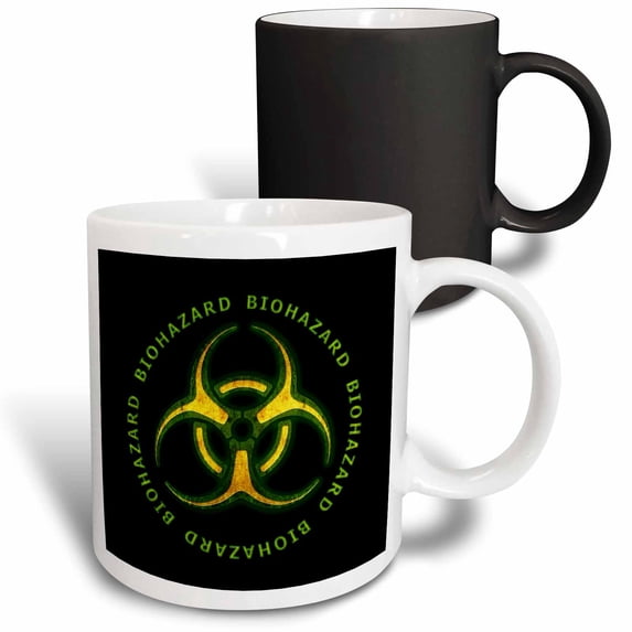 3drose, Glowing Yellow and Green Biohazard Symbol., 11oz Magic ...