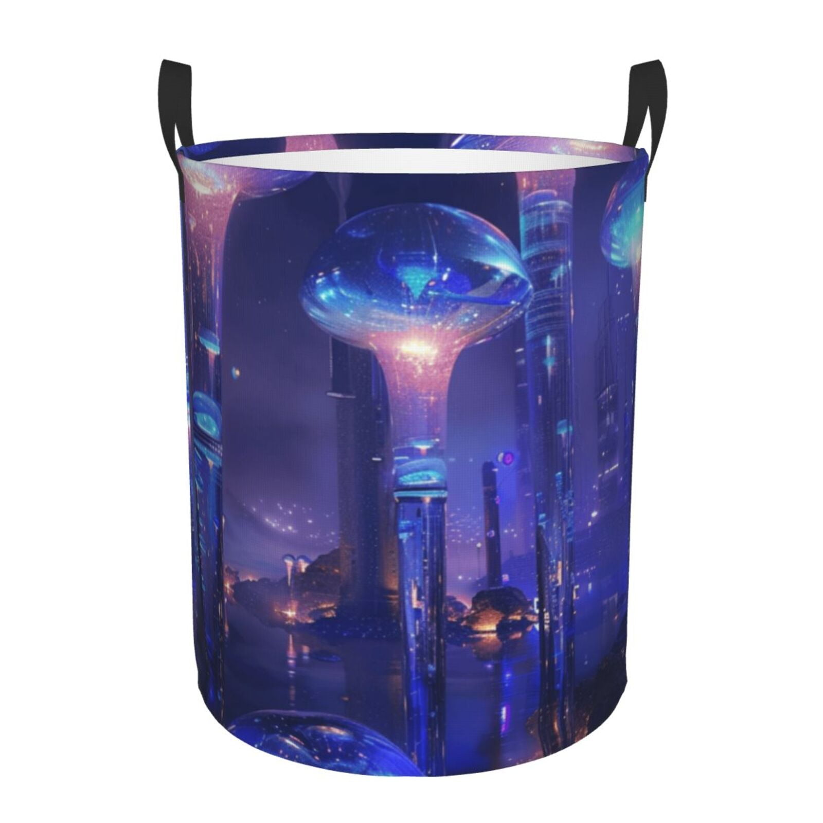 Glowing mushroom towers Circular laundry basket, dirty clothes basket ...