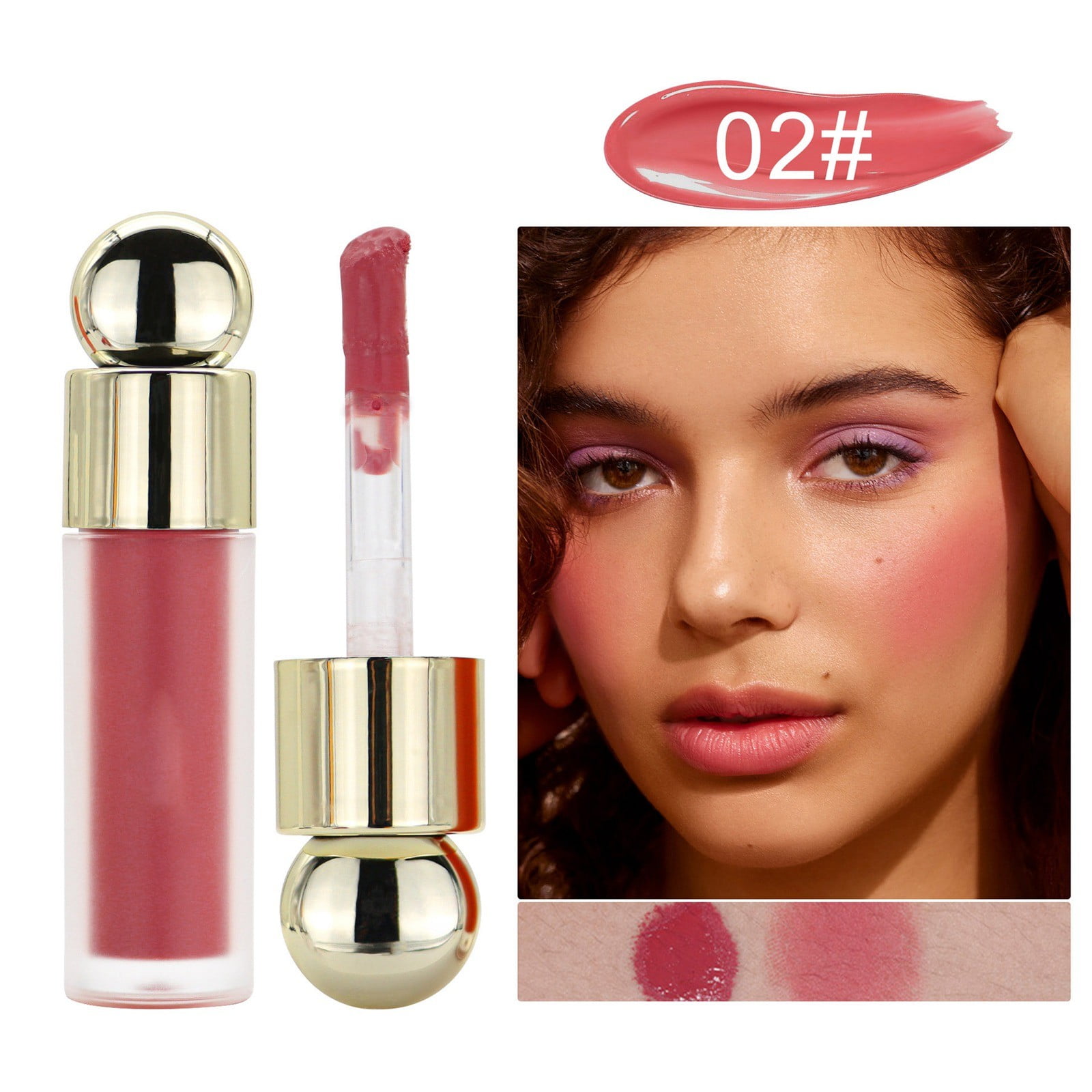 Glowlia Lip & Cheek Tint - Multitasking Buildable Color for Lips/Face ...