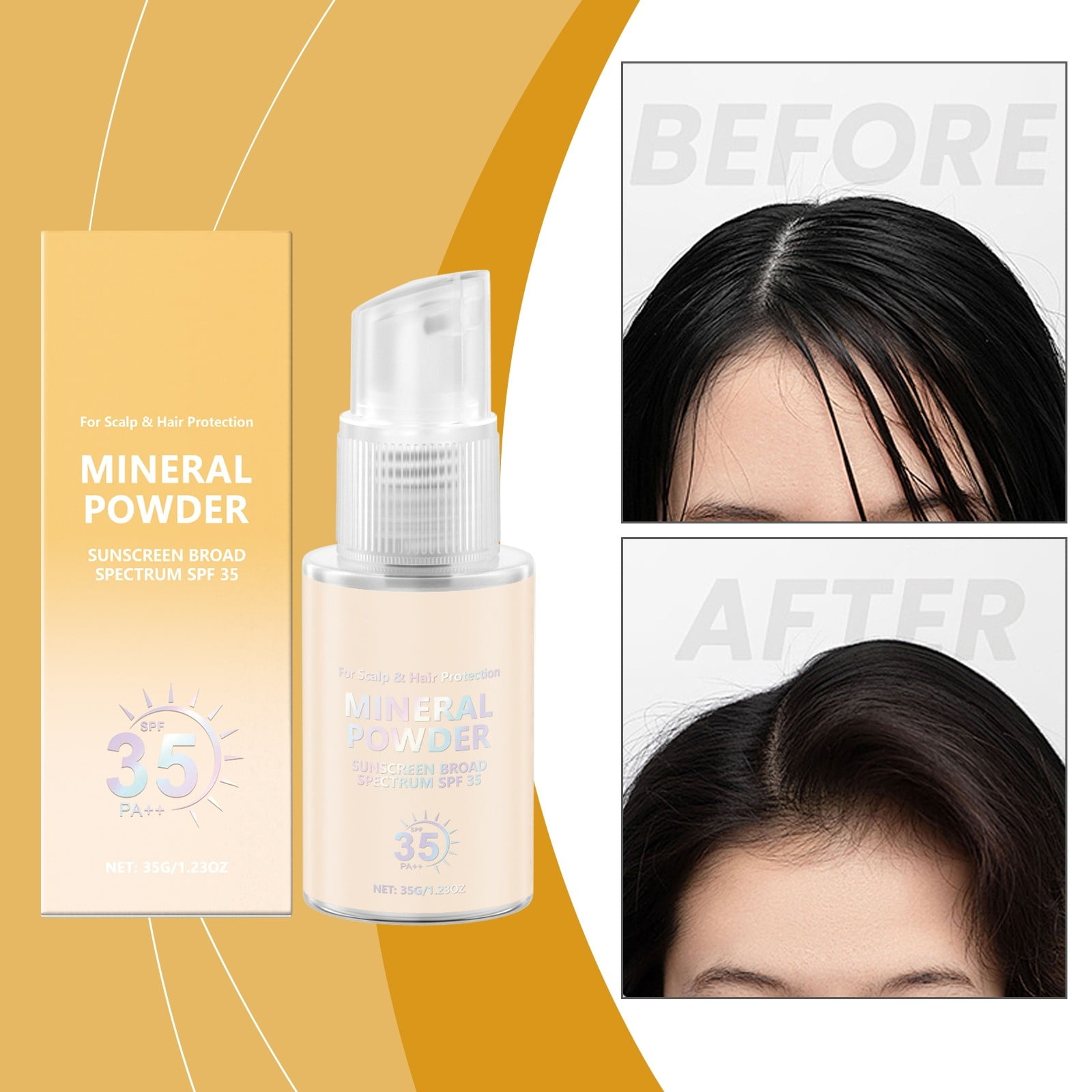 Glowlia Scalp Sunscreen Spray Powder Non Greasy Care Scalp Scalp Hair ...