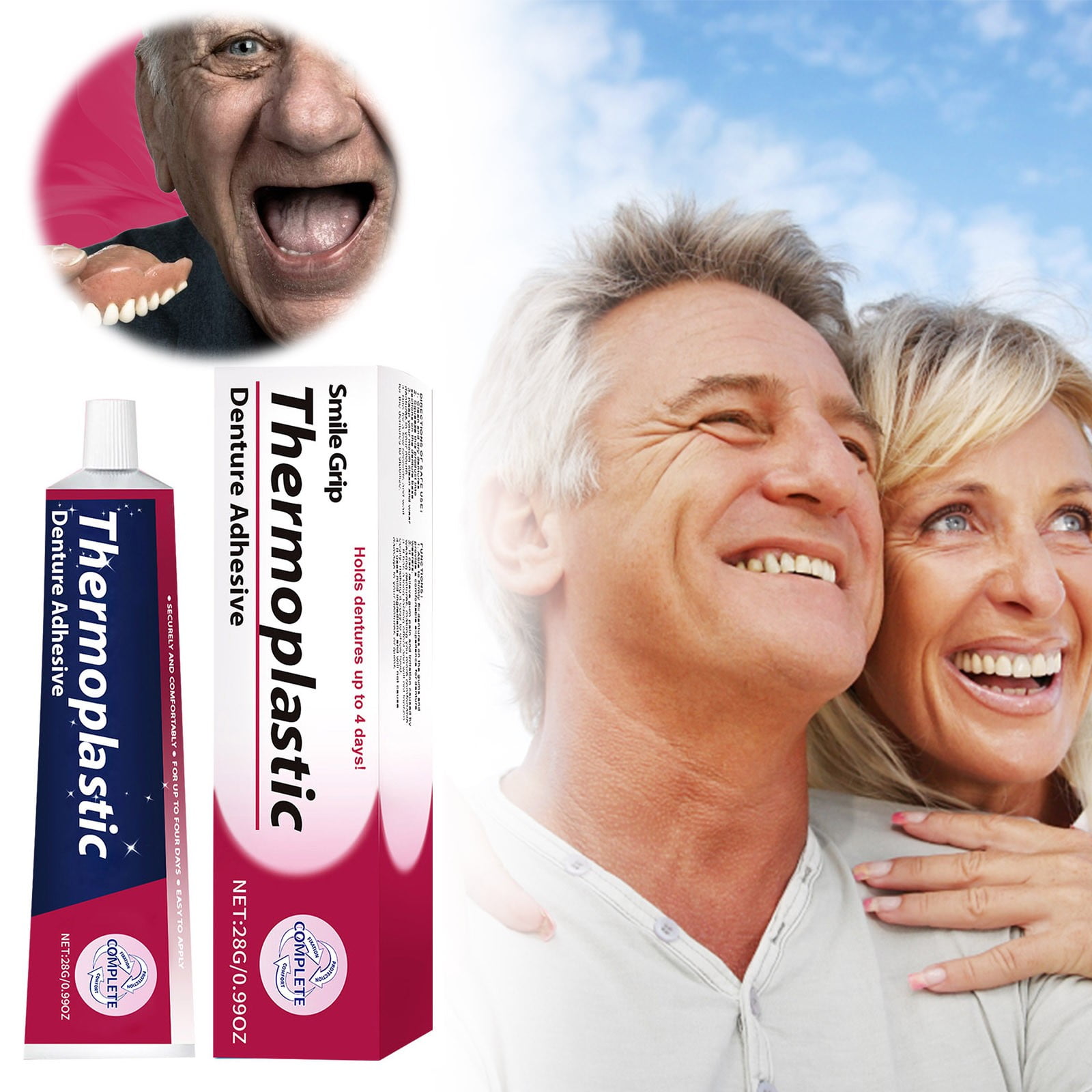 Glowlia Thermoplastic Denture Secure Dentures In Place Improve Comfort ...