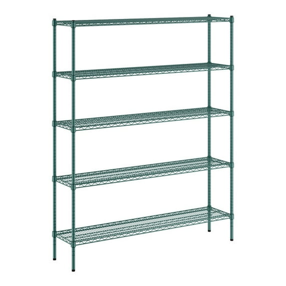 Glownary 14" x 60" NSF Green Epoxy 5-Shelf Kit with 74" Posts - Walmart.com
