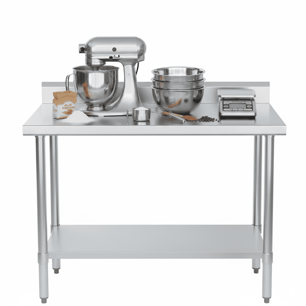 Glownary 24" x 36" 16-Gauge Stainless Steel Commercial Work Table with ...