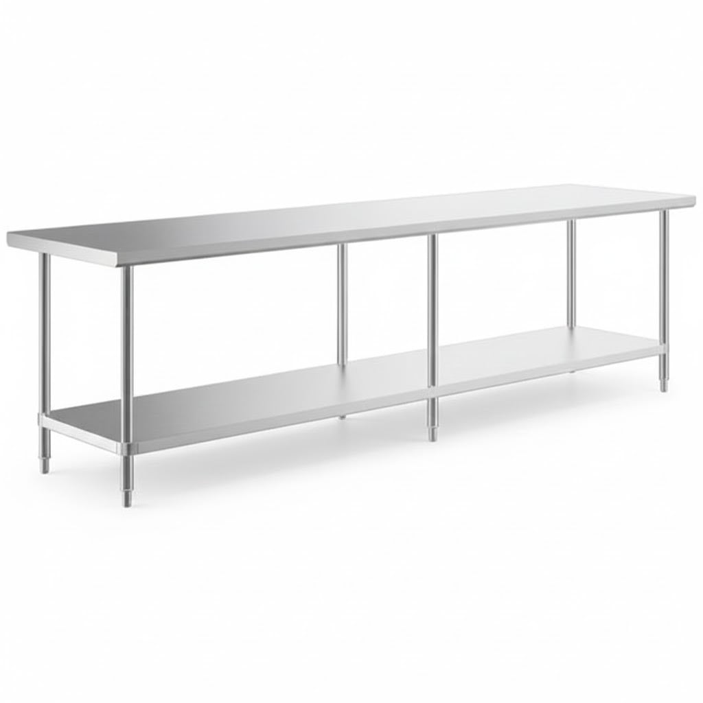 Glownary 30" x 108" 16-Gauge Stainless Steel Commercial Work Table with ...