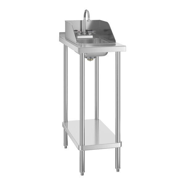 Glownary 30" x 15" 18 Gauge Type 304 Stainless Steel Filler Table with ...