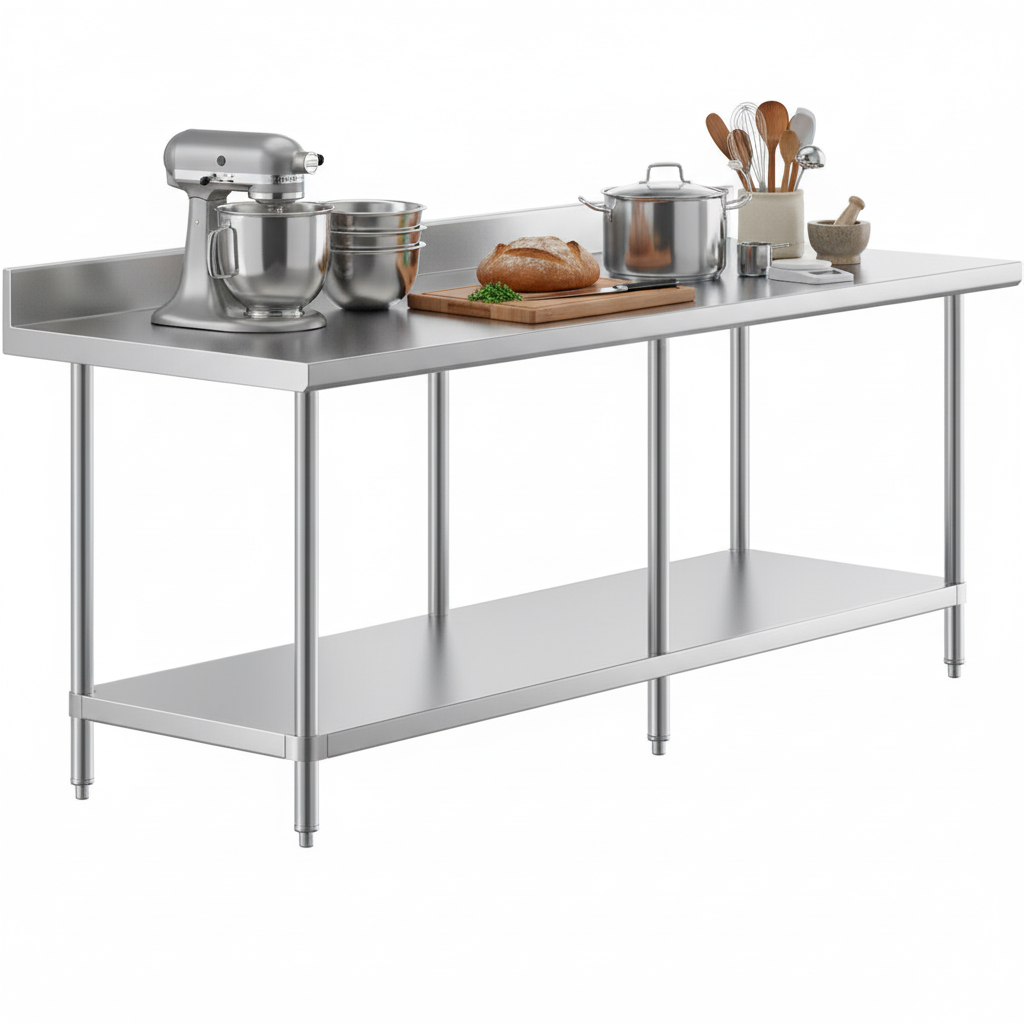 Glownary 30" x 84" 16-Gauge Stainless Steel Commercial Work Table with ...