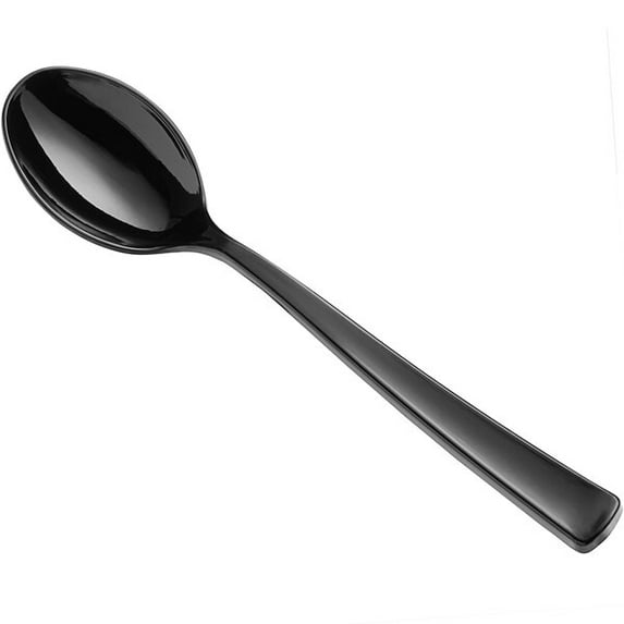 Glownary 5" Black Plastic Tasting Spoon - 500/Box - Walmart.com