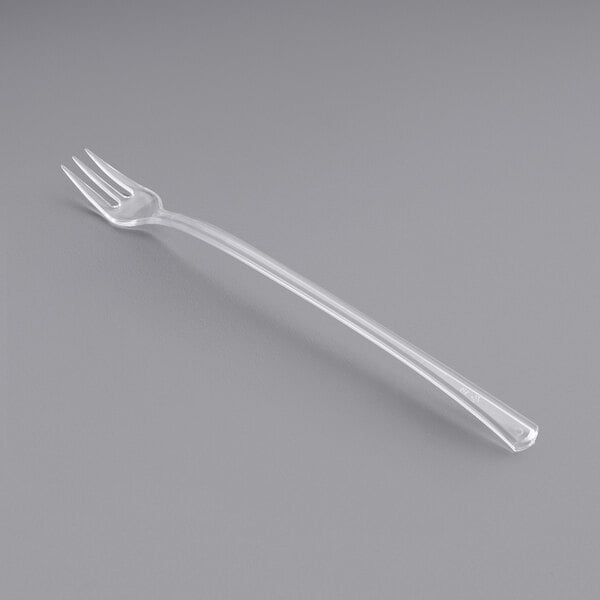 Glownary Clear Plastic Tasting Fork, 6 Inch, Heavy Weight, 3-Tine ...