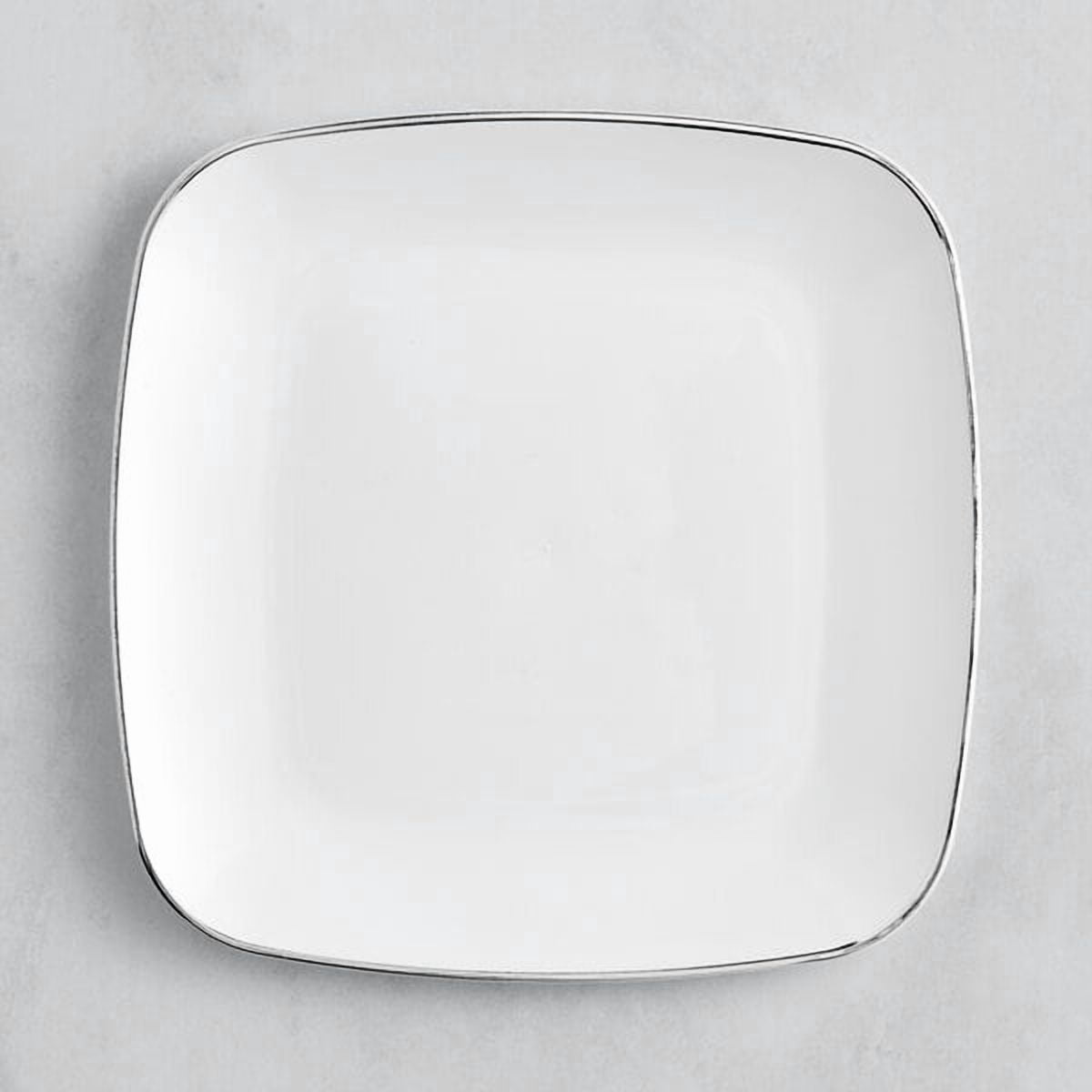 Glownary Coupe Dynasty Square Plastic Plates, 6 Inch, White with Silver ...