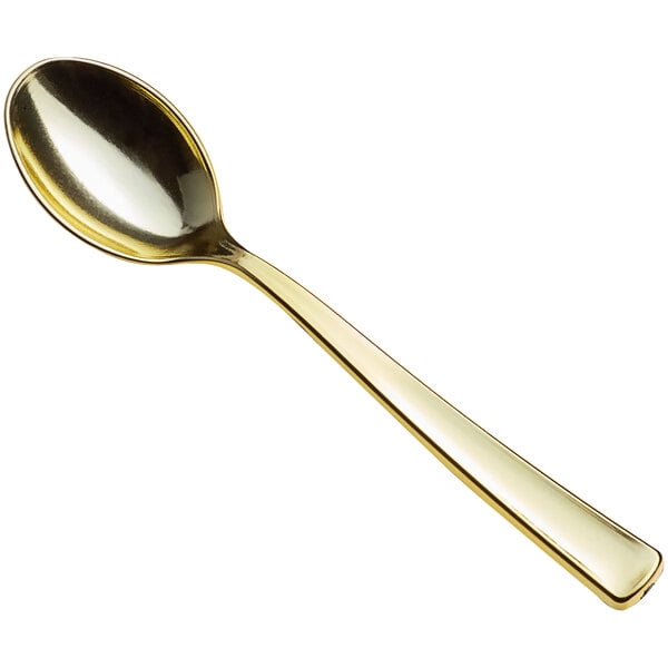 Glownary Gold Plastic Tasting Spoons, 5 Inch Mini Spoons, BPA Free ...
