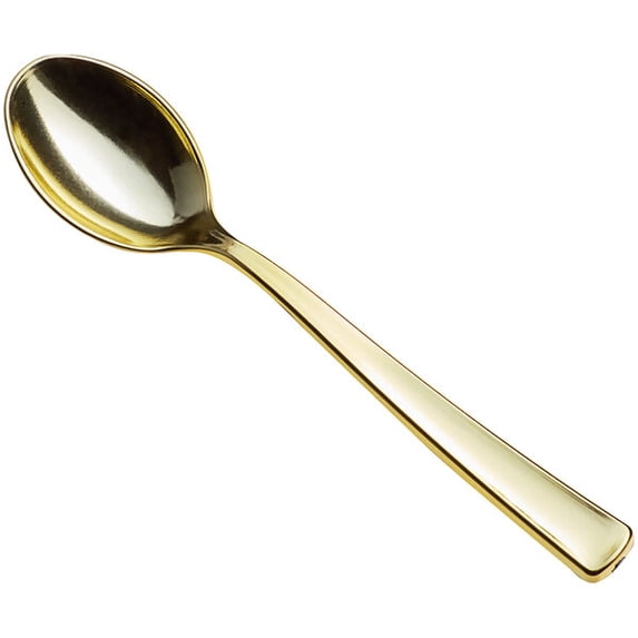 Glownary Gold Plastic Tasting Spoons, 5 Inch Mini Spoons, BPA Free ...
