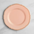 Glownary Heirloom Round Plastic Plate, 9 Inch, Blush Pink with Gold Rim ...