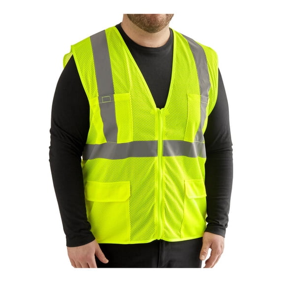 Glownary High Visibility Surveyor Safety Vest, Class 2, Lime Green ...