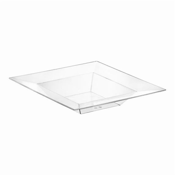 Glownary Square Clear Plastic Bowl, 12 oz, BPA Free, Wide Rim ...