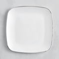 Glownary Square Plastic Plates, 6 Inch White with Silver Band ...