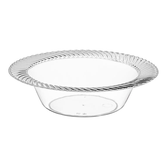 Glownary Wave Clear Plastic Bowl, 6 oz Capacity, Round Scalloped Edge ...