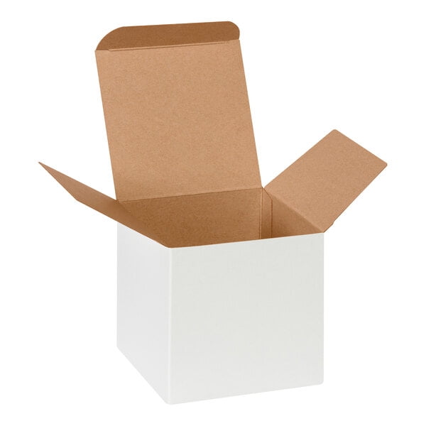 Glownary White Reverse Tuck Carton Box, 4 x 4 x 4 Inches, 250 Count ...