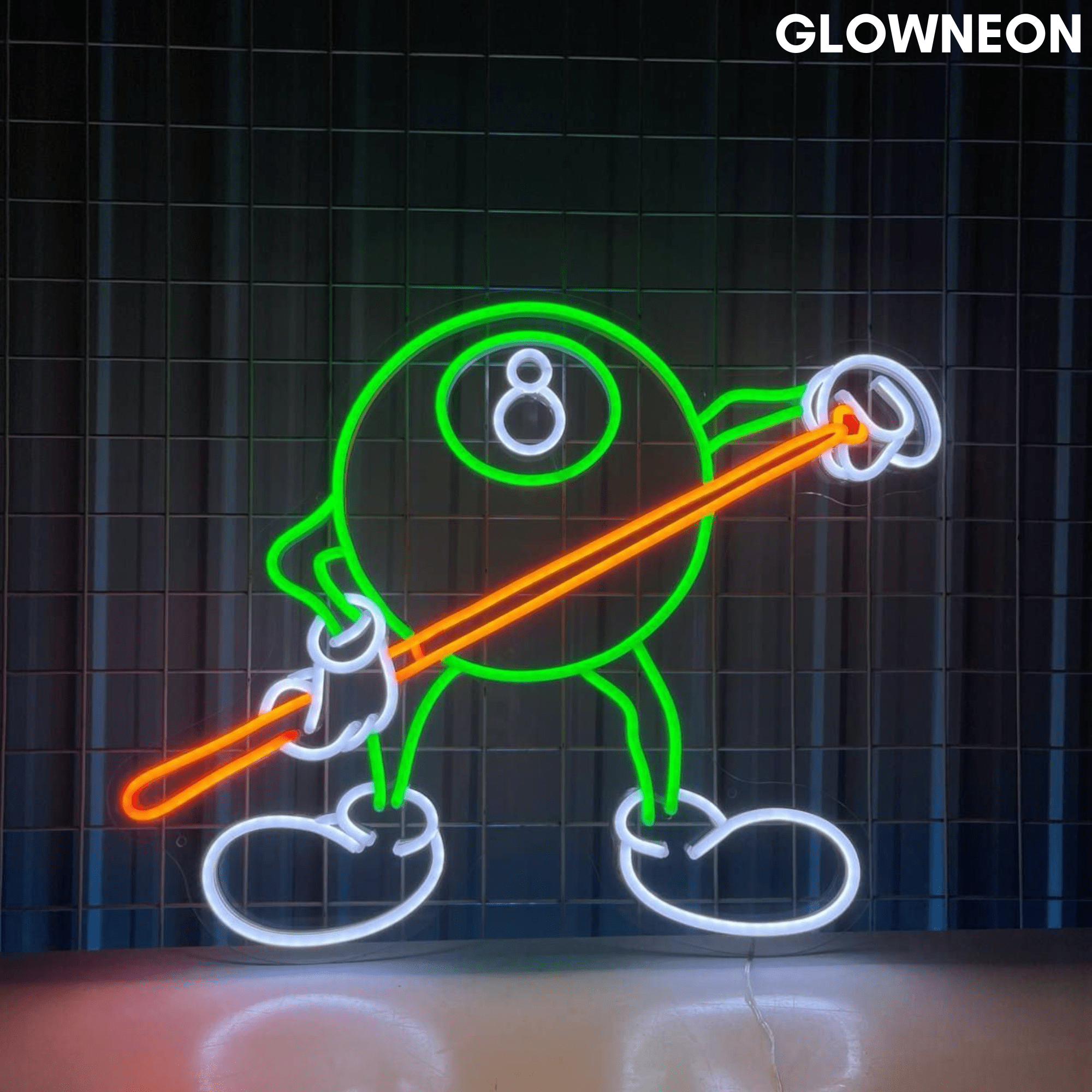 Glowneon 8 Ball Neon Sign, Billiards Led Sign, Billiard Pool Hall Art ...
