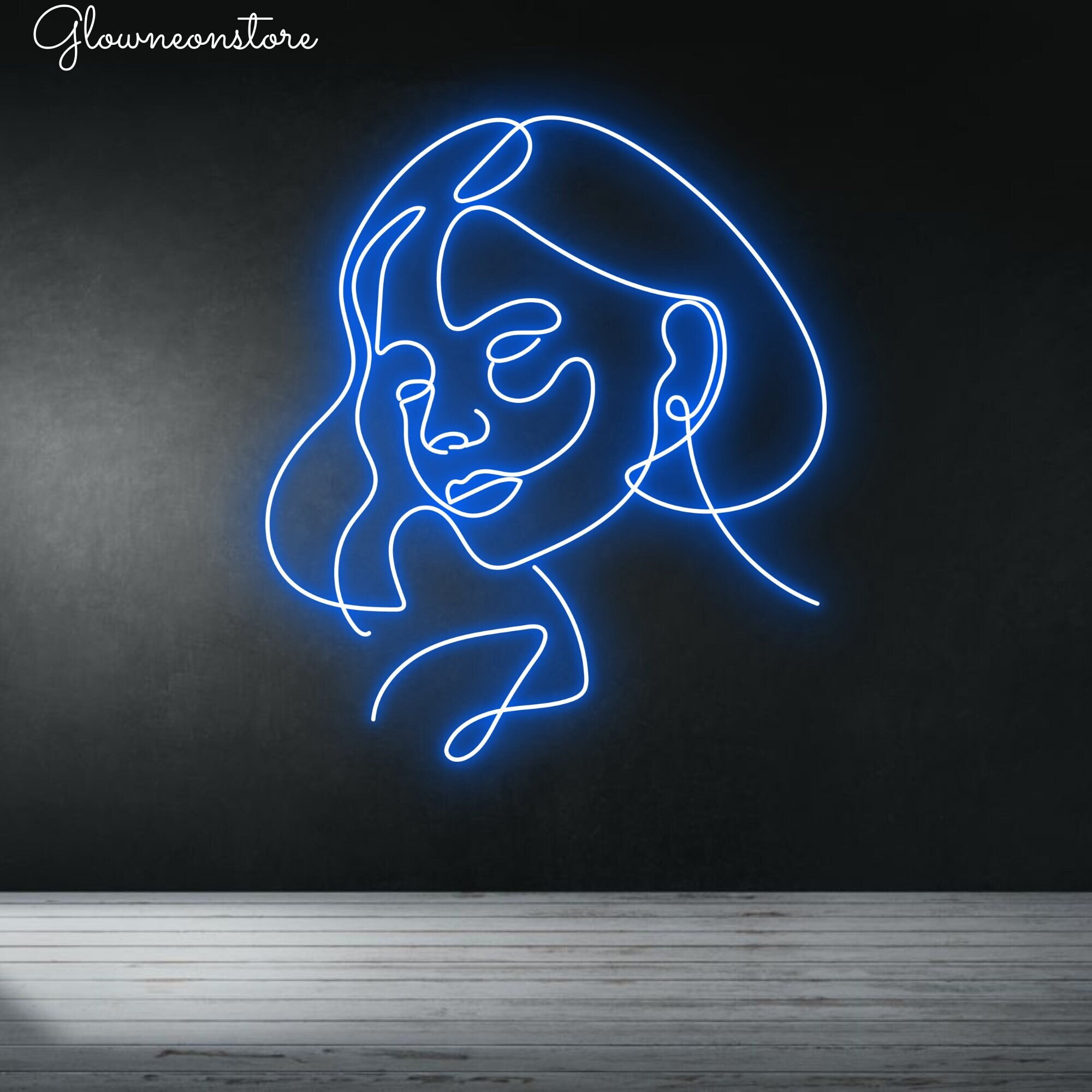 Glowneon Abstract Girl Face Neon Sign, Woman Face Led Sign, Face Girl ...