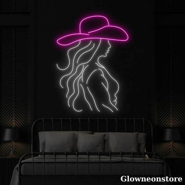 Glowneon Abstract Woman Neon Sign, Line Face Led Sign, Girl Neon Light ...