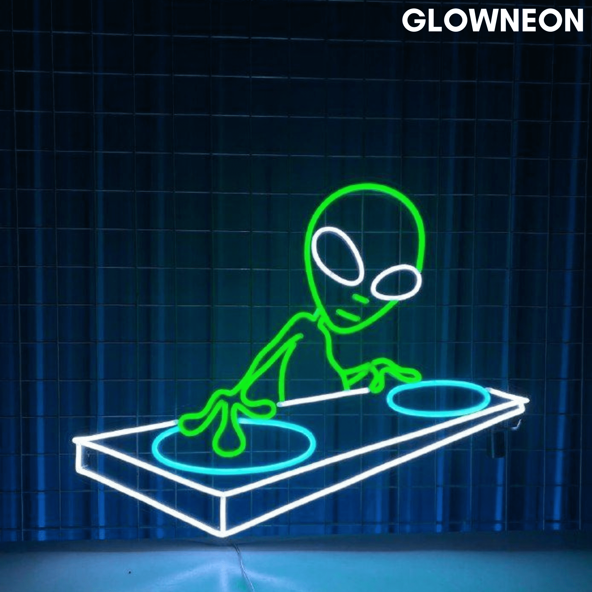 Glowneon Alien DJ Neon Sign, Alien DJ Led Sign, Bedroom Wall Decor ...