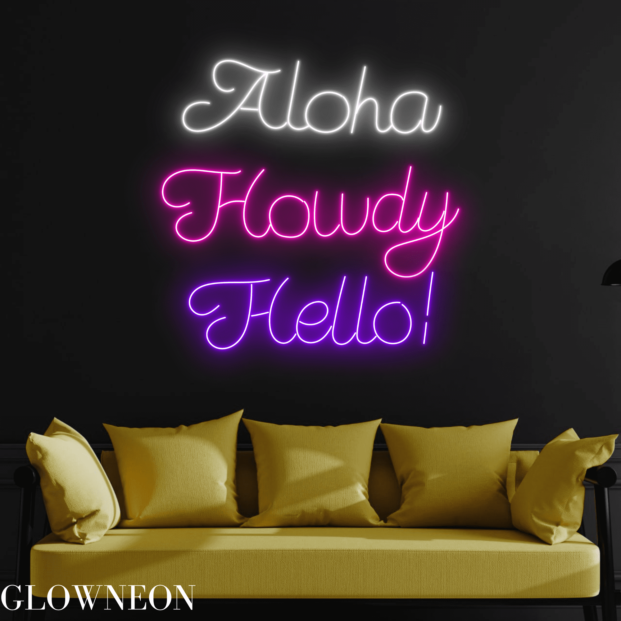 Glowneon Aloha Howdy Hello Neon Sign, Party Led Sign, Coffee Shop Art ...