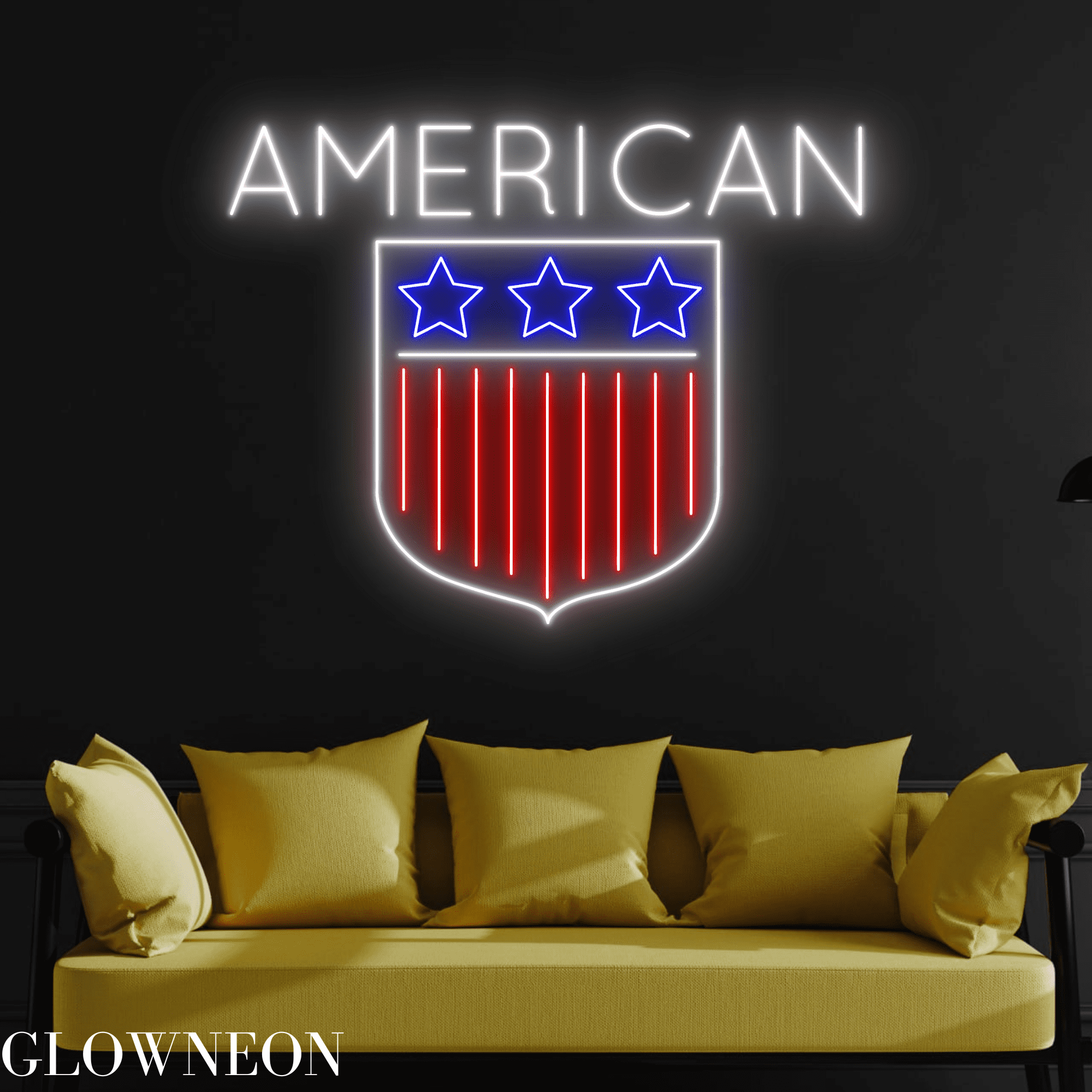 Glowneon American Flag Neon Sign, Happy US Independence Day Led Sign ...