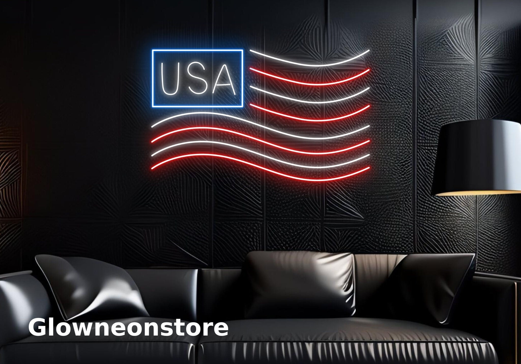 Glowneon American Flag Neon, USA Flag Led Sign, Flag Decor, USA Flag ...